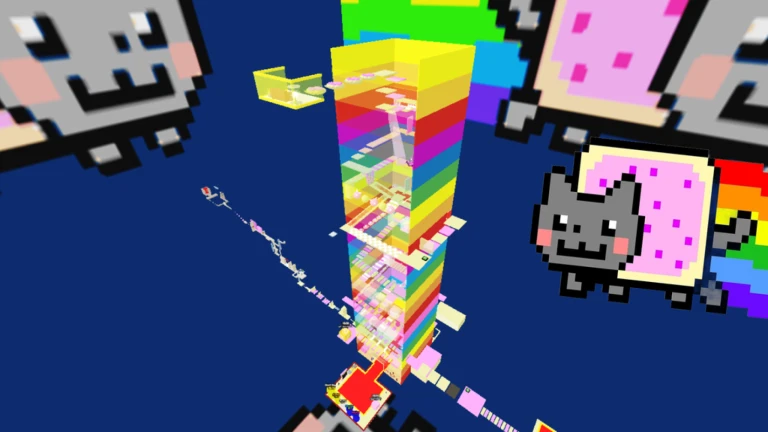 Torre de troll de gato Nyan | Juega en Roblox