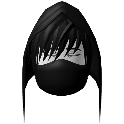 Vkei Emo Black Hair Hood Mask Tired Eye Dashie | Roblox Item - Rolimon's