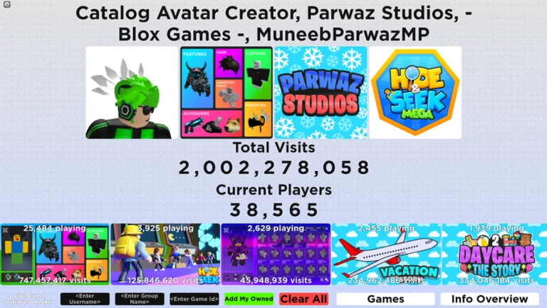 Live-Spiel-Statistiken-Checker - Roblox