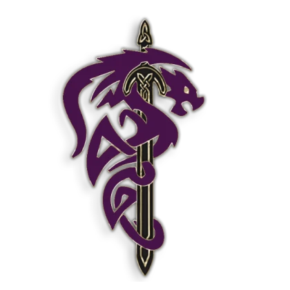 Purple Dragon around sword