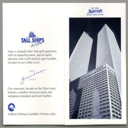 World Trade Center Marr i ott Room sign