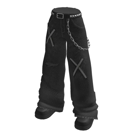 Distressed Punk Baggy Pants w/ Chunky Shoes - Grey | Roblox Item ...