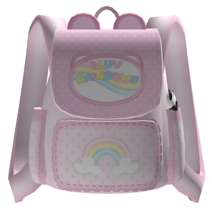 cute panda rainbow backpack in pink (3.0) | Roblox Item - Rolimon's