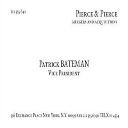 Patrick Bateman business card.