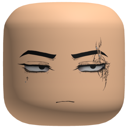 Rosto de homem com tatuagem séria ୨ৎ - Roblox