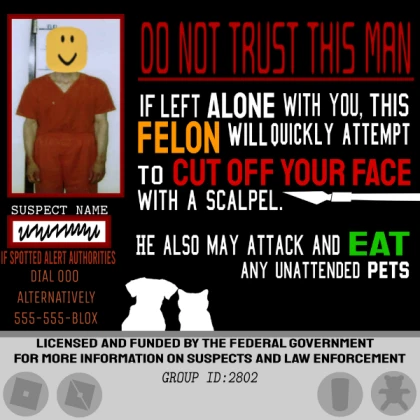 Roblox wanted poster