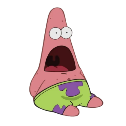 Shocked Patrick with transparent background