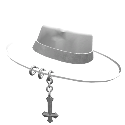 [V1] Topi Brim Lebar Putih - Roblox