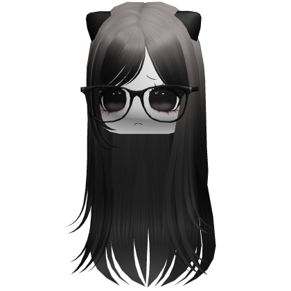 innocent moe kitty hair ash/black - Roblox