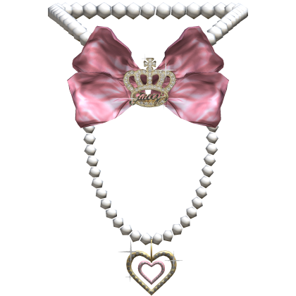 Collar de perlas Baby Pink Gyaru Agejo Bow - Roblox