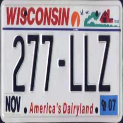 Wisconsin License Plate