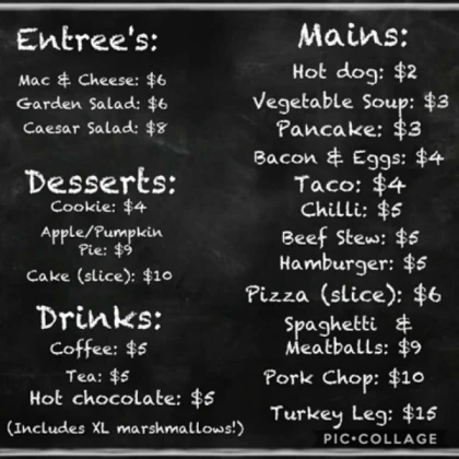 Bloxburg Menu | Chalkboard