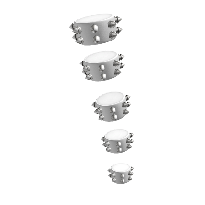 Left Leg Spikes Silver Leather White Cyberpunk Emo - Roblox