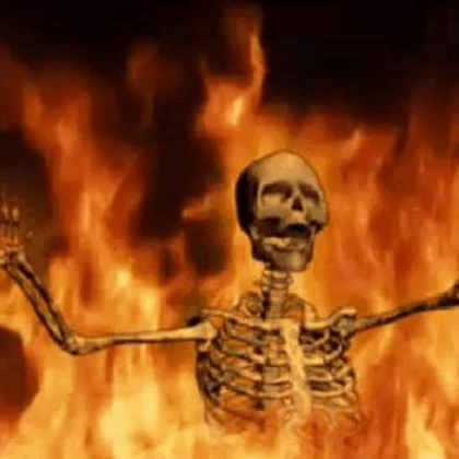 burning skeleton