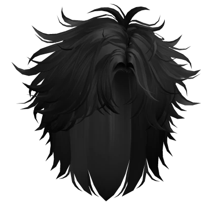 Black Stylish Side Swept Anime Mullet Hair | Roblox Item - Rolimon's