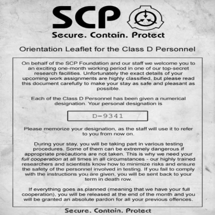 Scp Class D Note