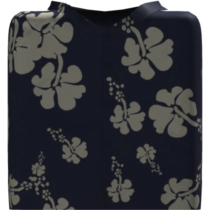 Navy Tropical Floral Button Shirt ( Torso ) | Roblox Item - Rolimon's
