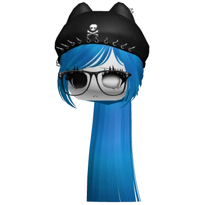 ghostly moe ponytail w spiked kitty beret blue | Roblox Item - Rolimon's