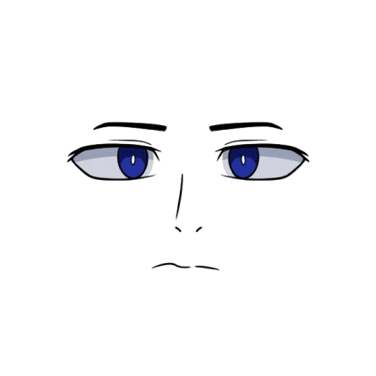 determined man face (deep blue)