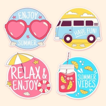 Cute Summer Stickers (Cute Summer Decals)