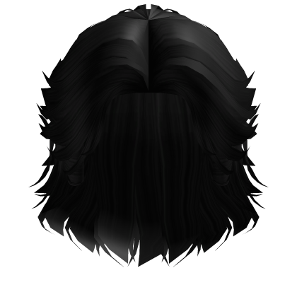 Mullet desordenado en capas en negro - Roblox