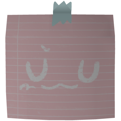 cute pink emoticon post-it note - Roblox