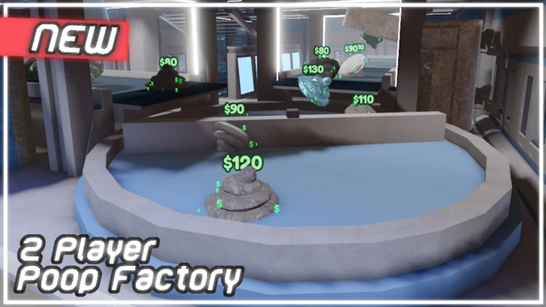 ผู้เล่น 2 คน Poop Factory Tycoon - Roblox