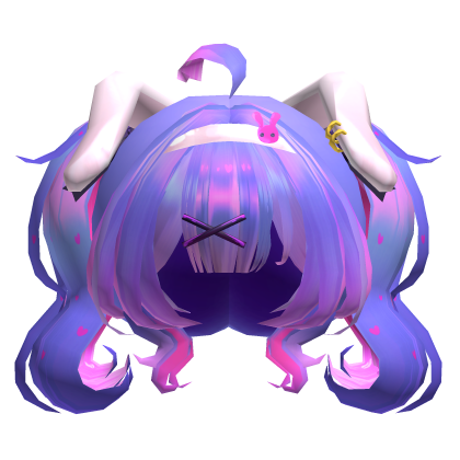 Miku Rabbit hole อะนิเมะ pigtails สีม่วงสีฟ้า - Roblox