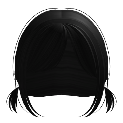 Pigtails de gato mini baixos em preto ꒱ - Roblox