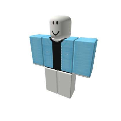 Ice Valkyrie Blue Jean Jacket w/ Black Shirt - Roblox