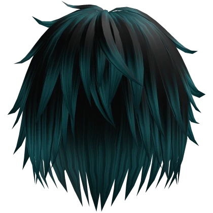 Cyan & Black Messy Emo Hair | Roblox Item - Rolimon's