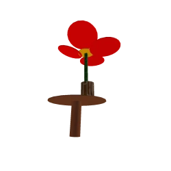 Table with A flower