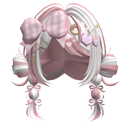 🍀Harajuku Decora Pigtails (Strawberry Milk) | Roblox Item - Rolimon's