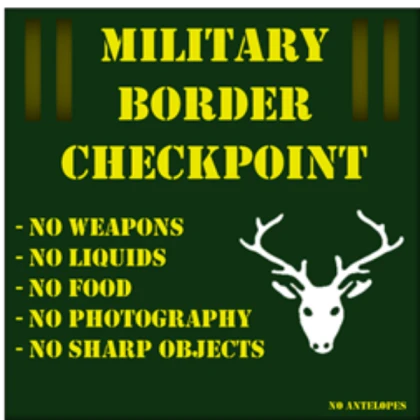 Military Checkpoint Sign