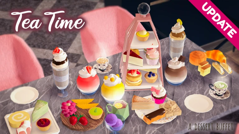 ☕ 티타임 || 디저트 뷔페 - Roblox