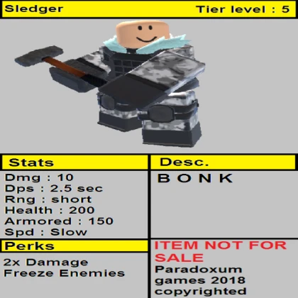 Sledger's card (TDS)