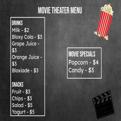 movie menu