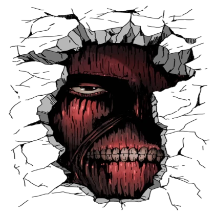 colossal titan in wall