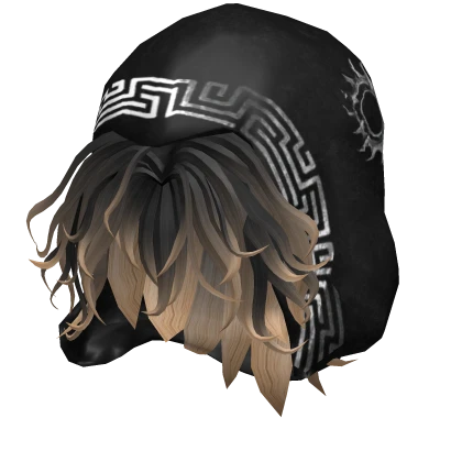 Biege and Black Wavy Messy Hair W/ Rune Hood | Roblox Item - Rolimon's