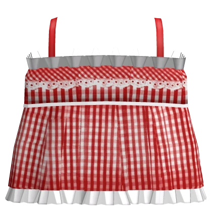 | Cute Plaid Ruffle Summer Dress in Red | Roblox Item - Rolimon's