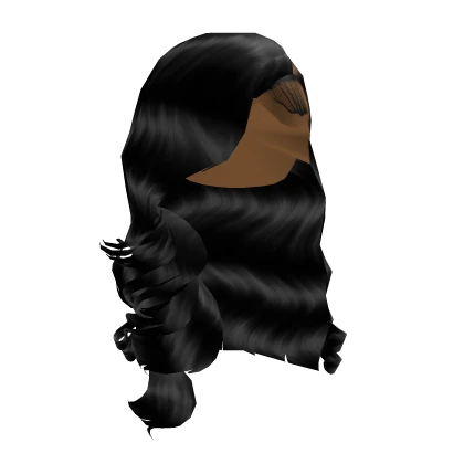 Black Flowy Layered Curly Side Part | Roblox Item - Rolimon's