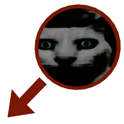 Uncanny Traumatized Cat Kitten Meme Arrow W/Circle | Roblox Item ...