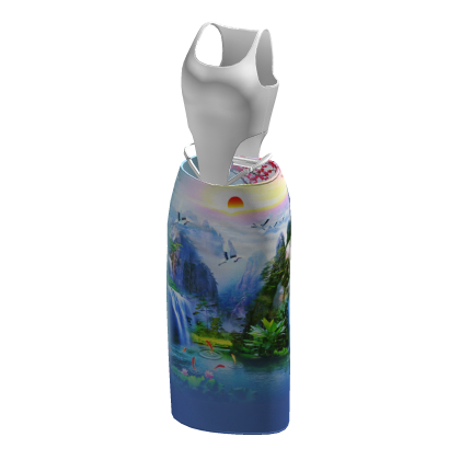 Traje maxi Bodycon blanco artístico - Roblox