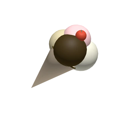 3) neapolitan ice cream cone w/ cherry on top | Roblox Item - Rolimon's