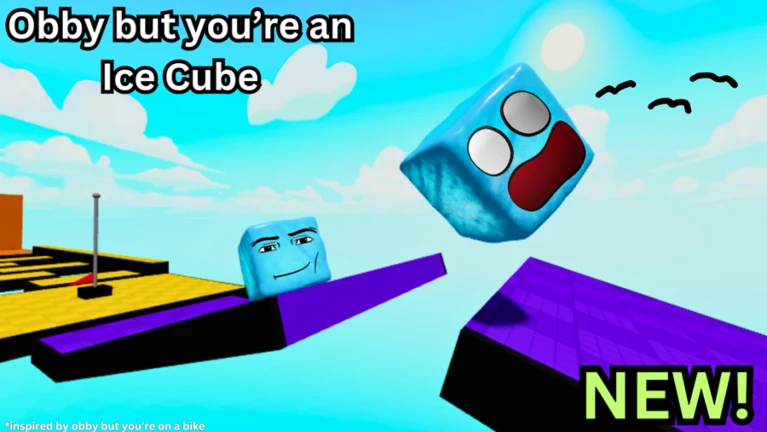 流 Obby mas você é um Cubo de Gelo - Roblox