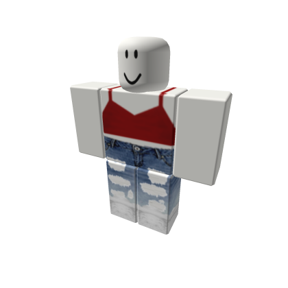 jeans red top 5 robux - Roblox