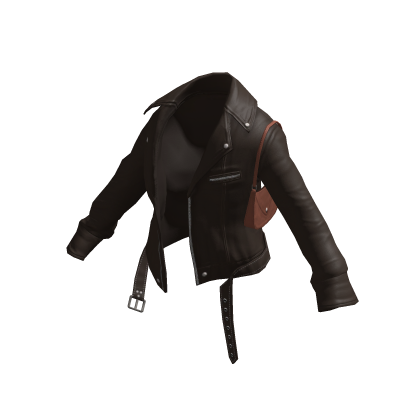 Chaqueta de cuero marrón BB con correa - Roblox