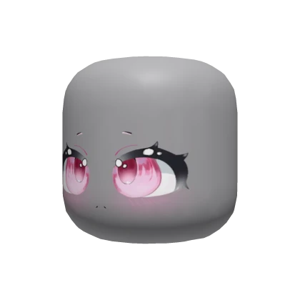 Kawaii Anime Chibi Pink Eyes Face (Recolorable) - Roblox