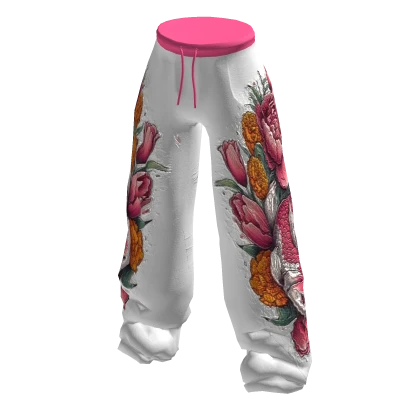 Indische White KOI pink Sukajan Baggy Pants Y2K 5% | Roblox Item ...