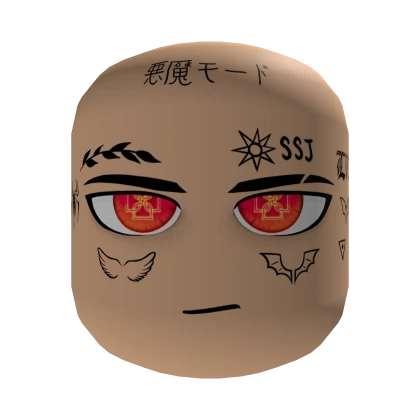 Cabeza Duki Ojos Anime Fuego Rojo Ameri SSJ [1vS] | Roblox Item - Rolimon's